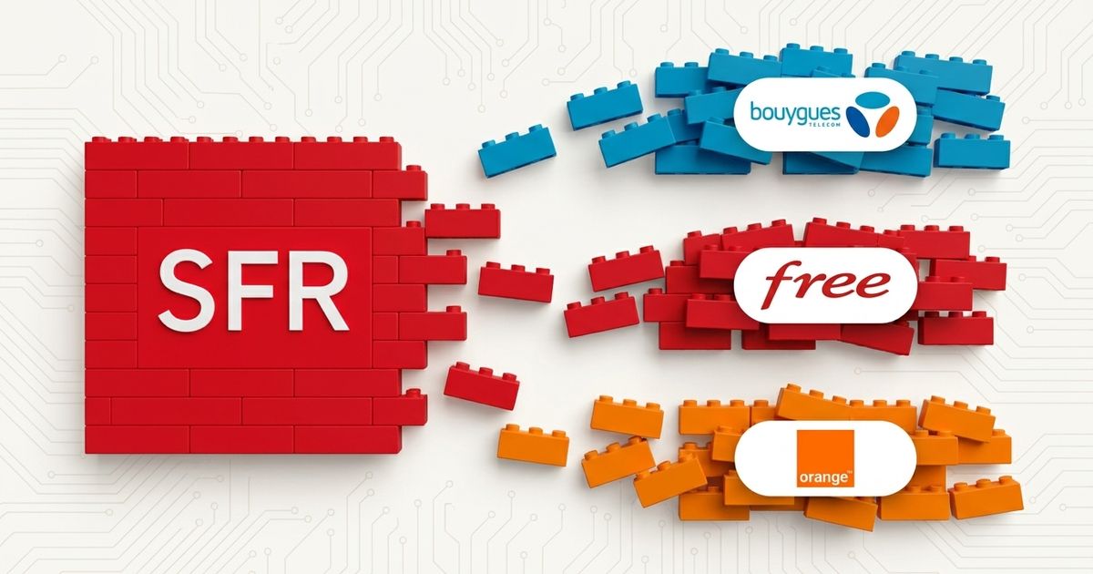SFR va disparaître, racheté par Bouygues, Free et Orange - BonForfait